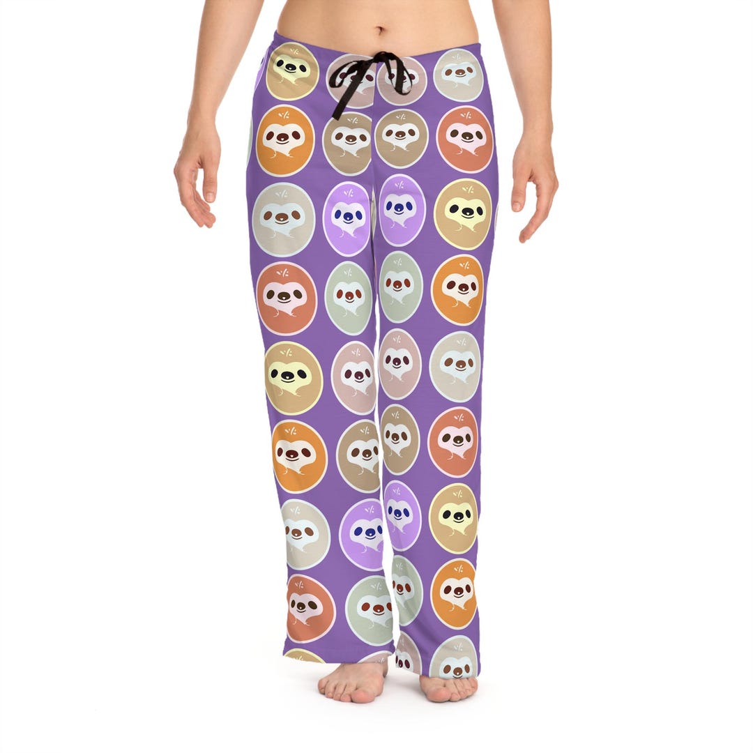 Purple Sloth Pajama Pants - Women's, Sloth Women's Pajama Pants, Sloth ...
