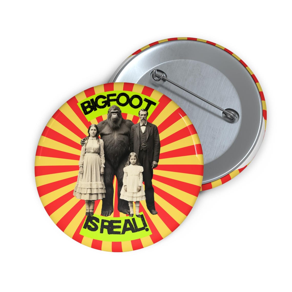 Bigfoot is Real Pin Button: Goth Sasquatch Flair Badge - Etsy