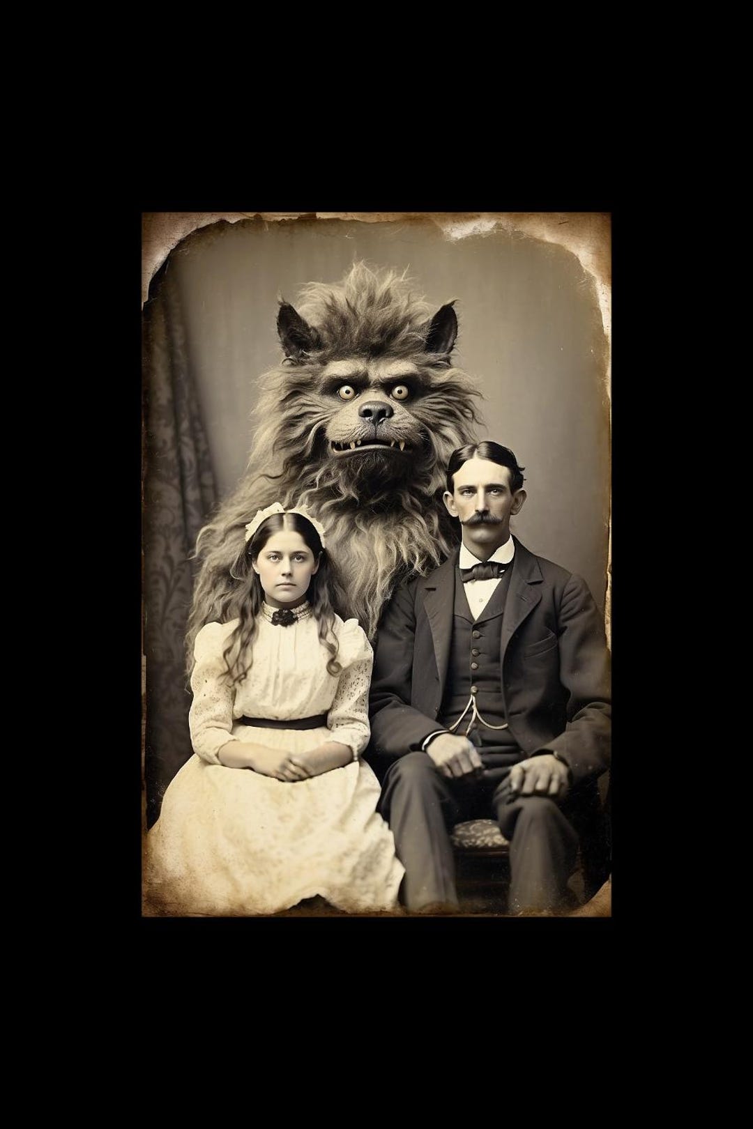 1800s Furry Monster Family Photo Digital Art Download PNG PDF Graphic ...