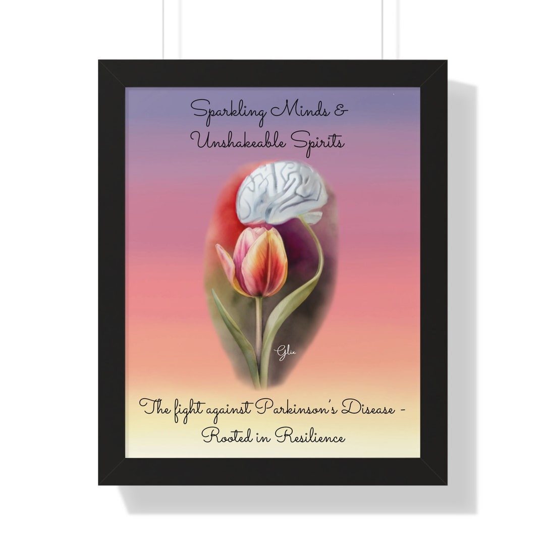 Parkinson's Awareness Framed Poster: Tulip & Brain Art - Etsy
