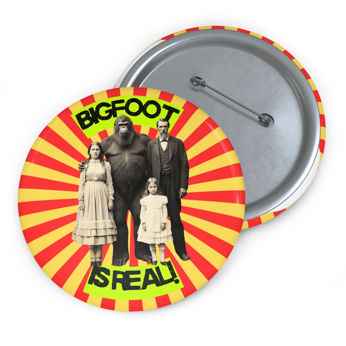 Bigfoot is Real Pin Button: Goth Sasquatch Flair Badge - Etsy