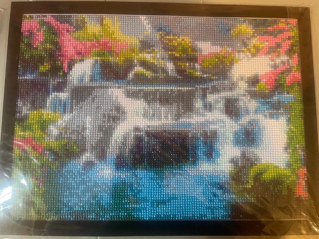 Completed Diamond Art Waterfall Scene - Etsy