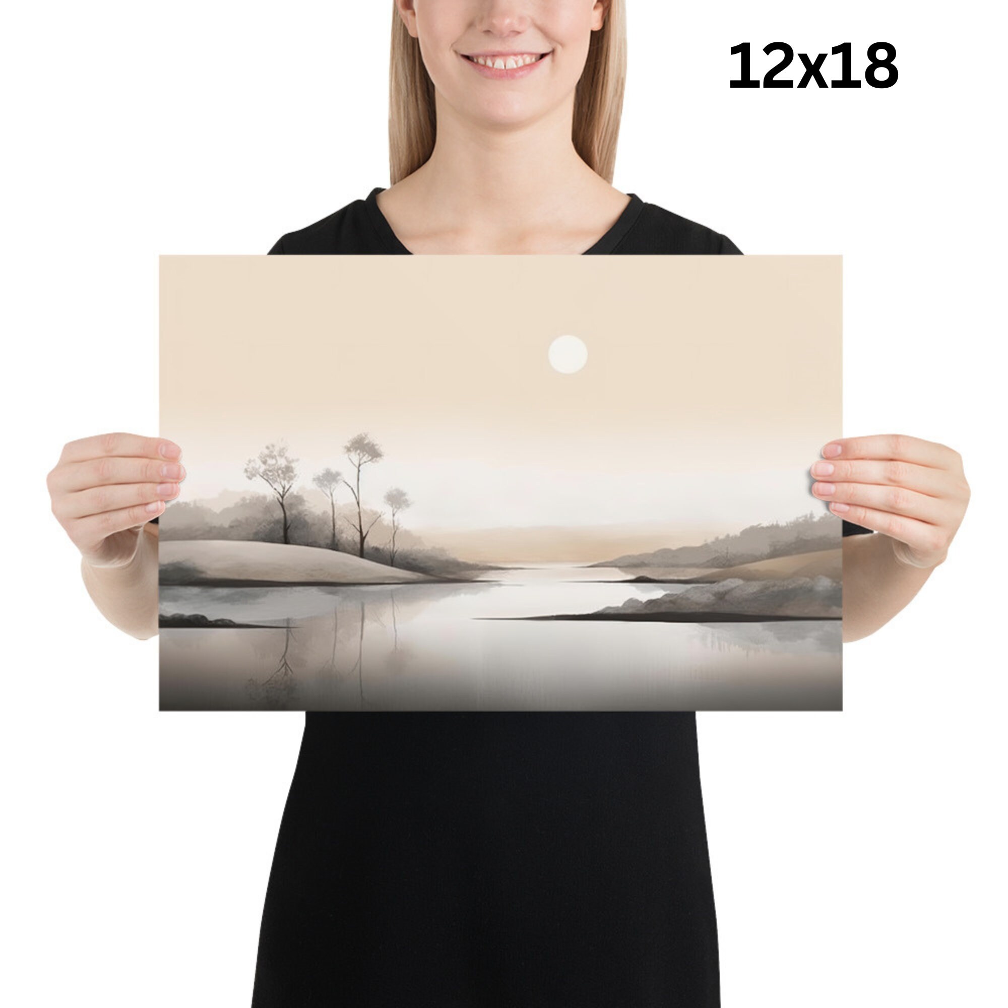 Japandi Landscape Art Print Japandi Art Decor Zen Art Abstract ...