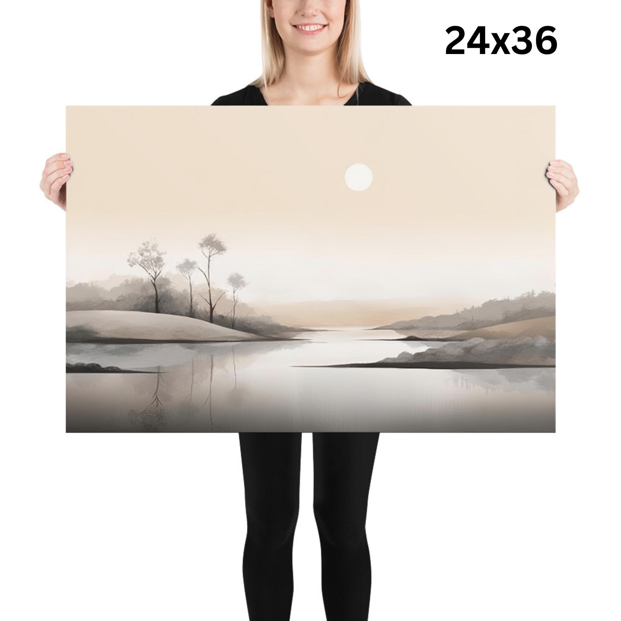 Japandi Landscape Art Print Japandi Art Decor Zen Art Abstract ...