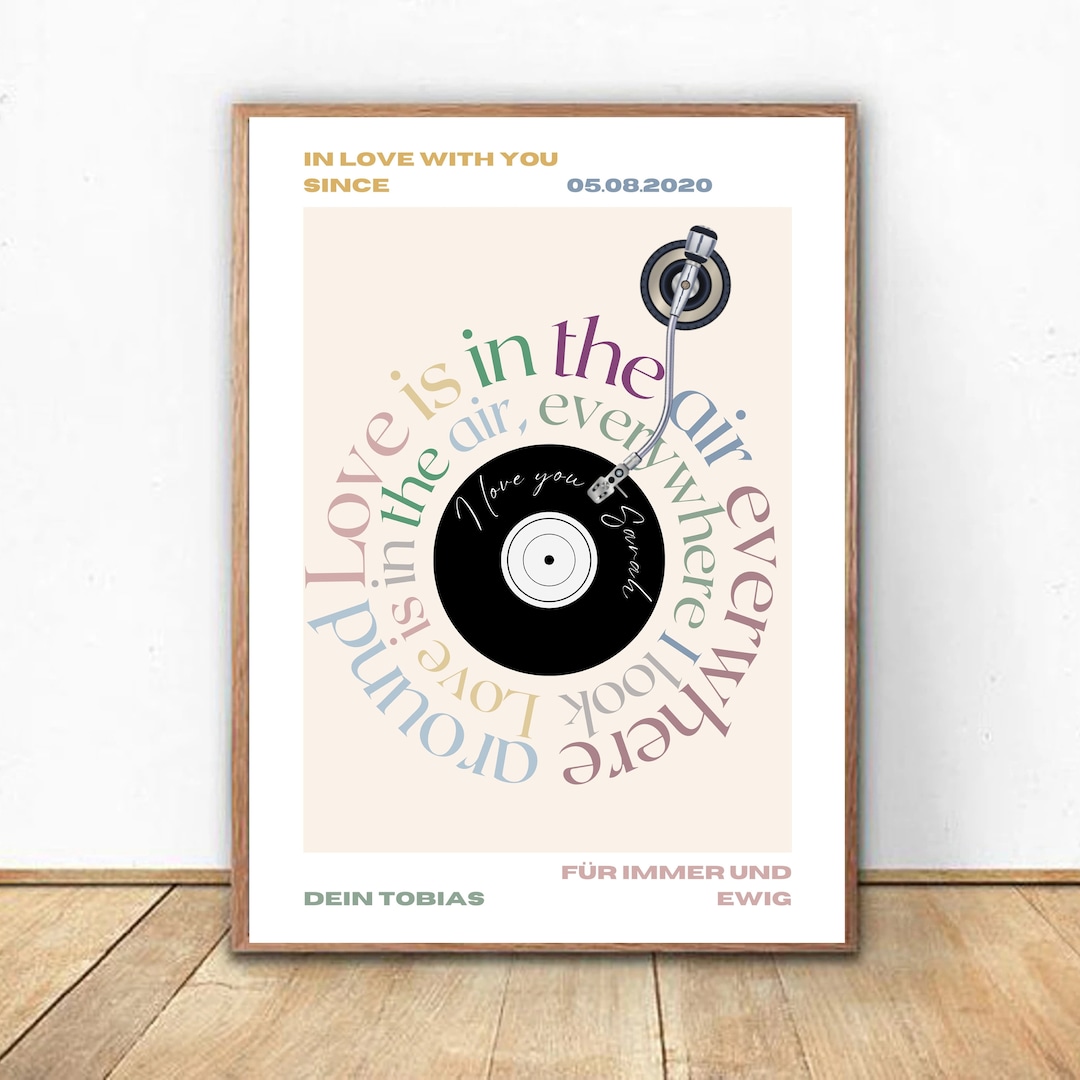 Vinyl Record Personalized Poster i Love You Anniversary Gift Vinyl ...