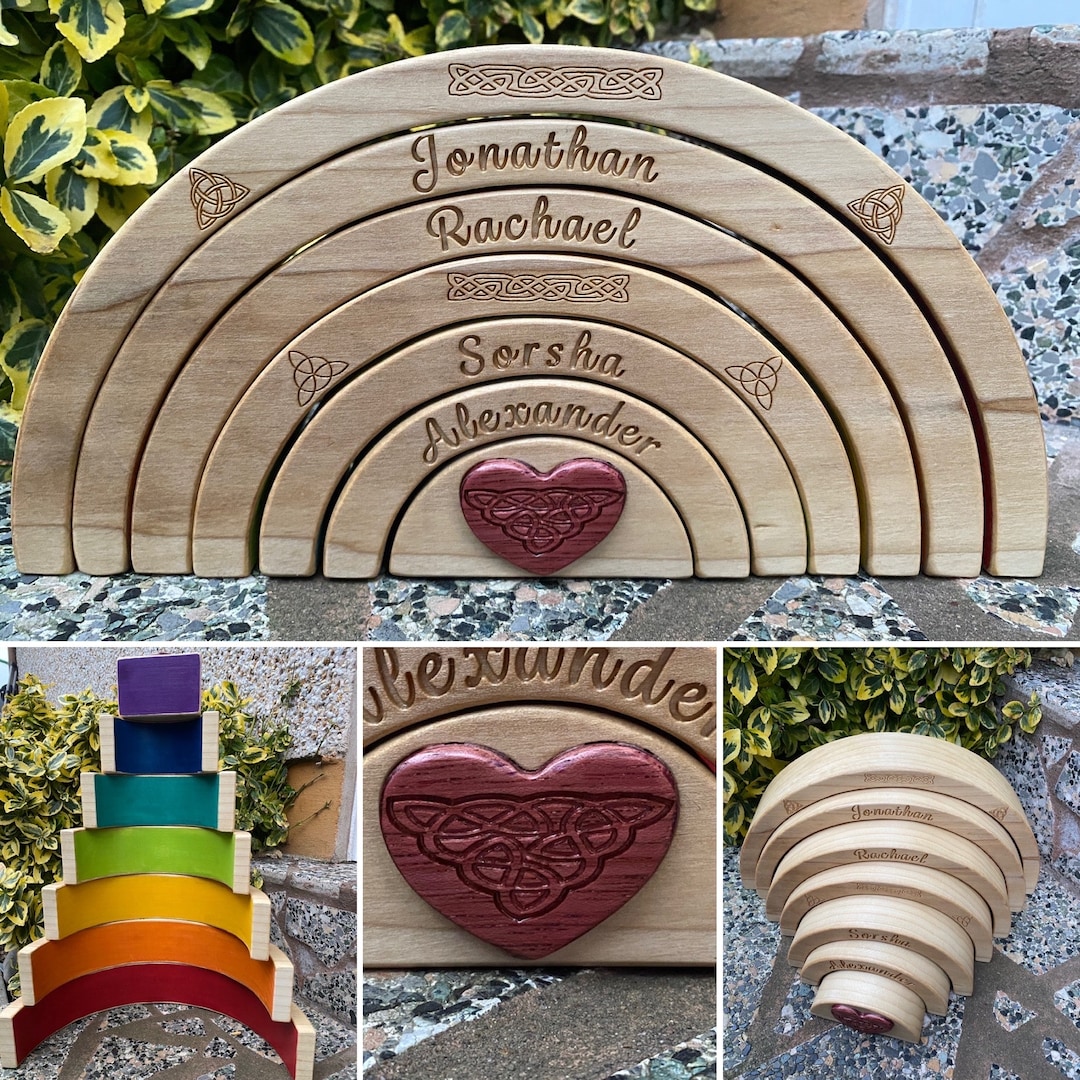Bespoke Wooden Rainbow Arch Announcement Gift / Birthday / Birth ...
