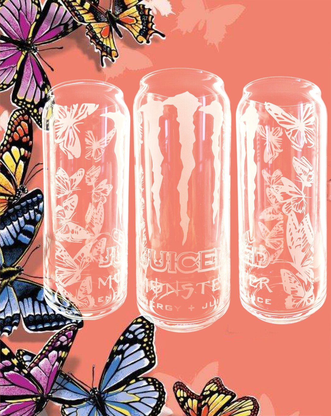 Monster Energy Glass MONARCH Inspired Design - Etsy