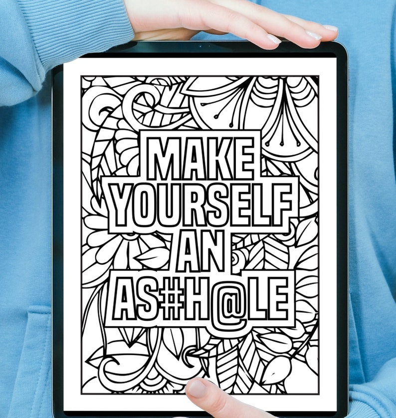 Cuss Word Coloring Pages Adult Coloring Book Stress Relief - Etsy
