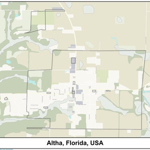 Altha Florida Street Map | Digital Print Poster, 36x24 Inch Printable ...