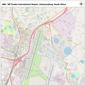 OR Tambo International Airport (JNB) Johannesburg South Africa Map ...