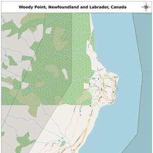 Woody Point, Canada Map With STREET LABELS, Digital Print Poster ...