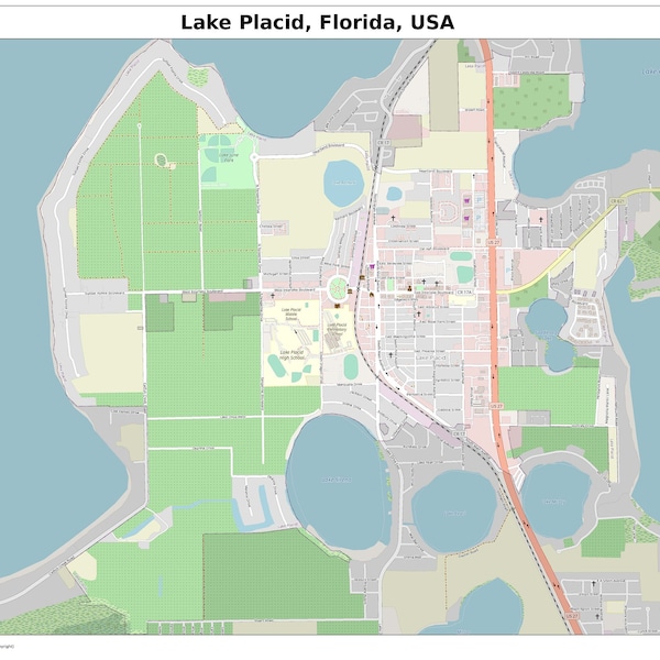 Printable Map Lake Placid - Etsy
