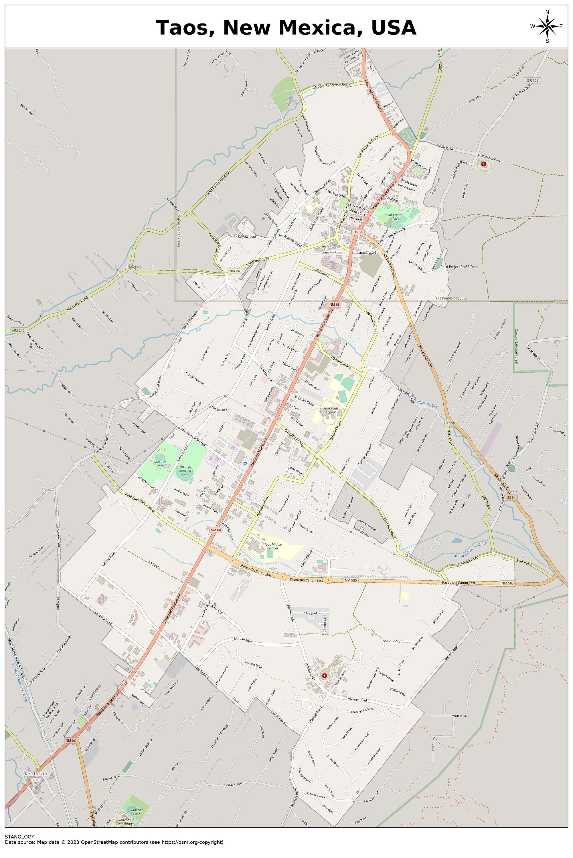 Taos county new mexico map