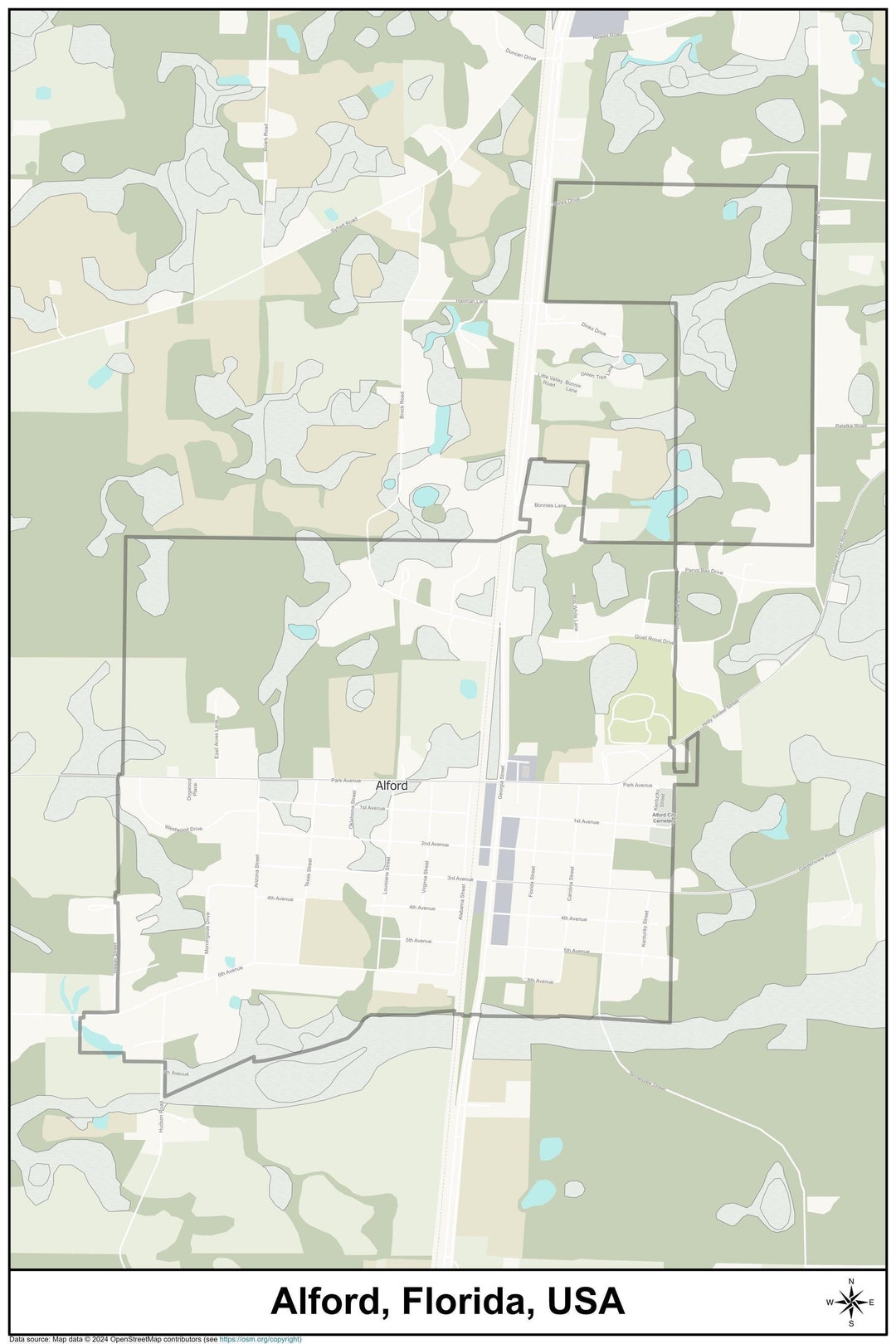 Custom Alford Street Map Print Personalized City Street Map Poster ...