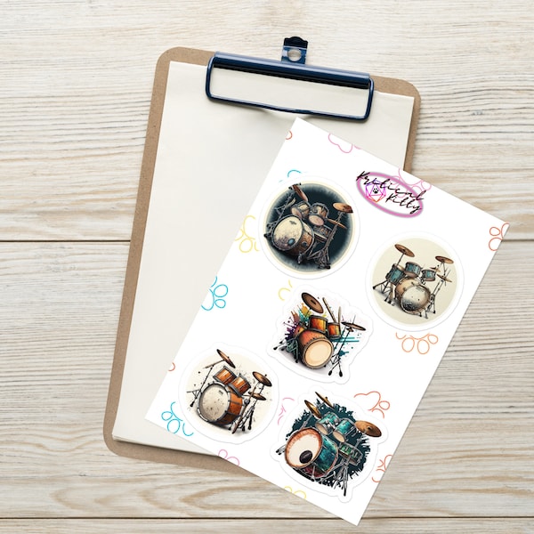 Drum Set Stickers - Etsy