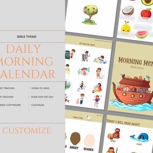 Bible Worksheets Morning Menu Activities: Homeschool Curriculum Planner ...