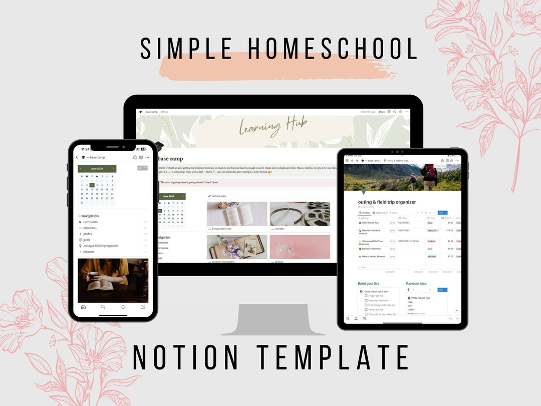 Notion Template Homeschool Planner Digital Organizer Dashboard Adult ...