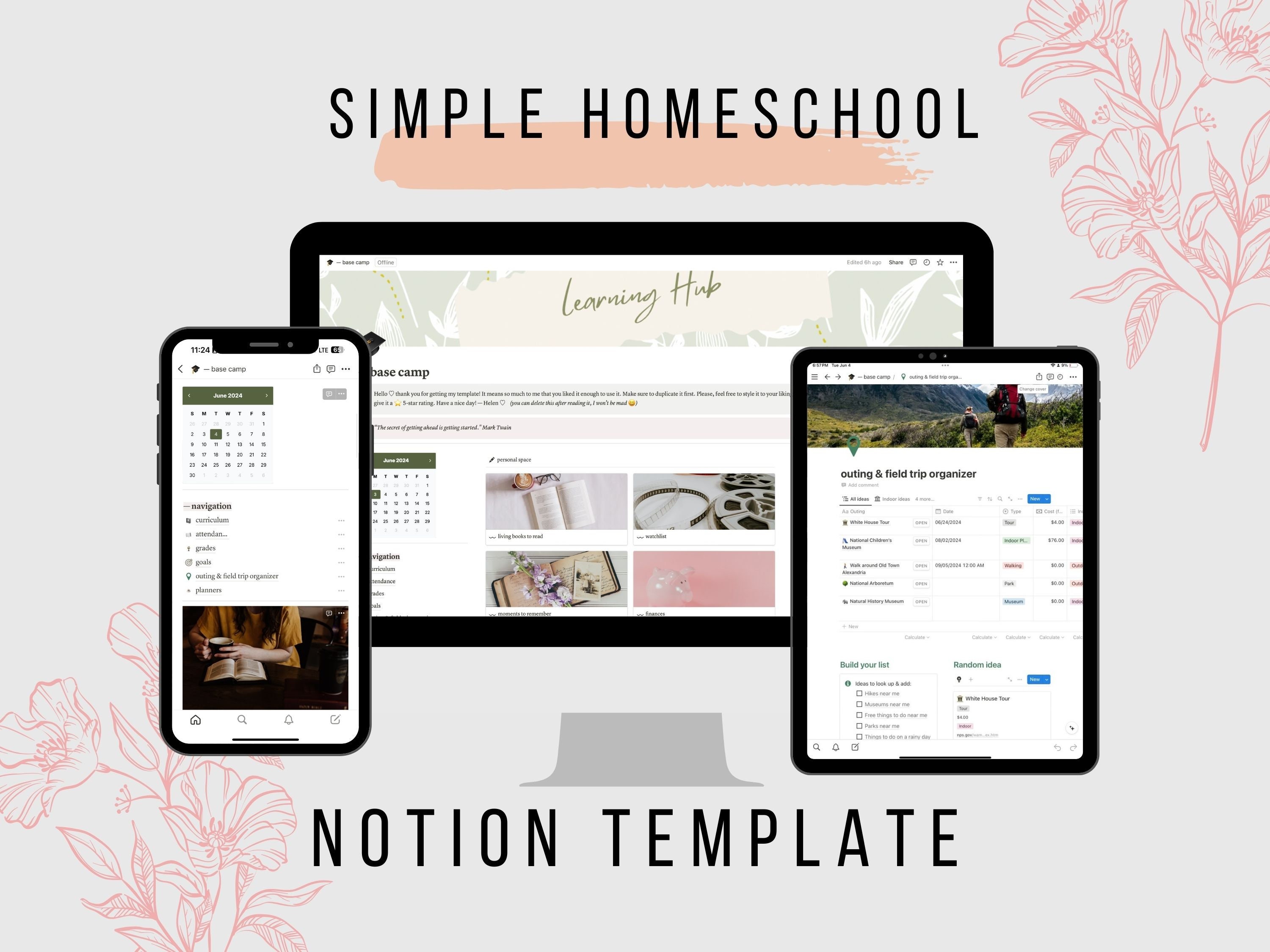 Notion Template Homeschool Planner Digital Organizer Dashboard Adult ...