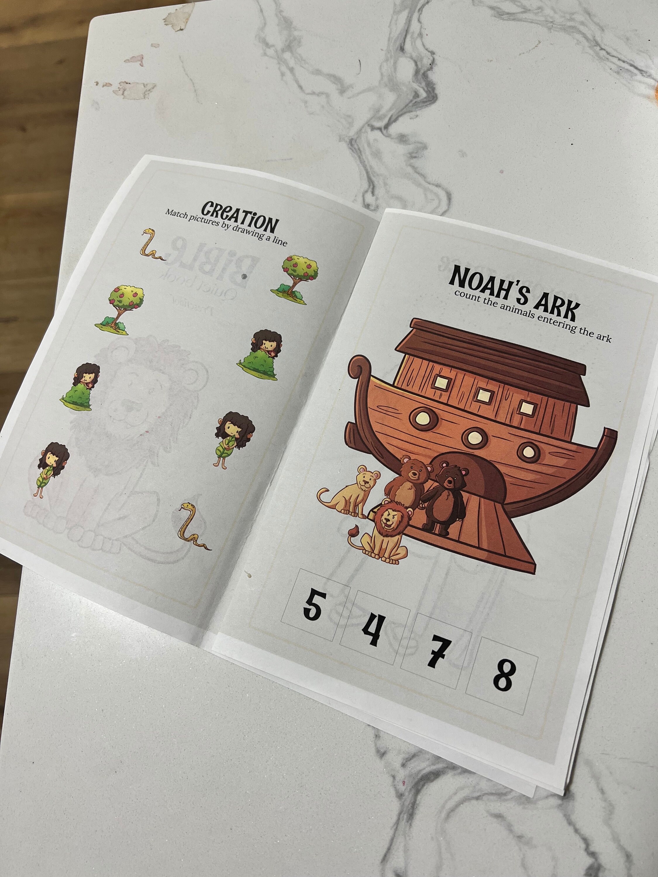 Preschool Printable Bible Activity Sheets