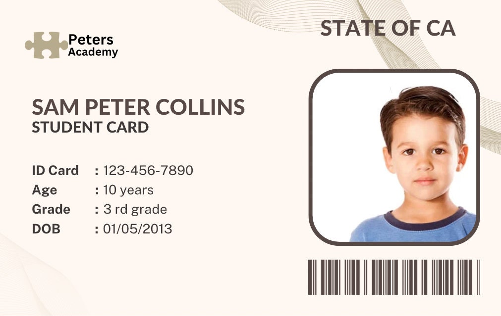 Homeschool Card ID Card Template EDITABLE Printable Digital ...