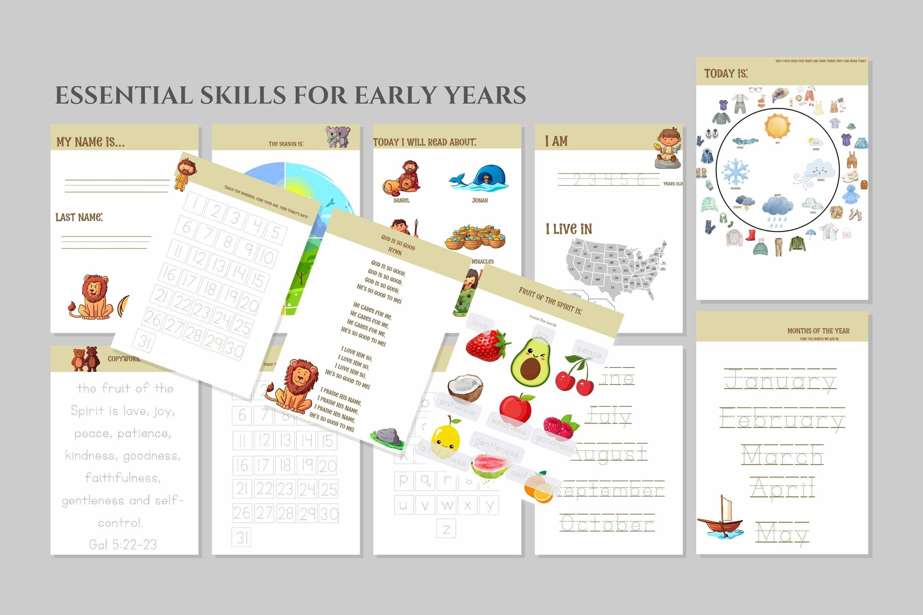 Bible Worksheets Morning Menu Activities: Homeschool Curriculum Planner ...