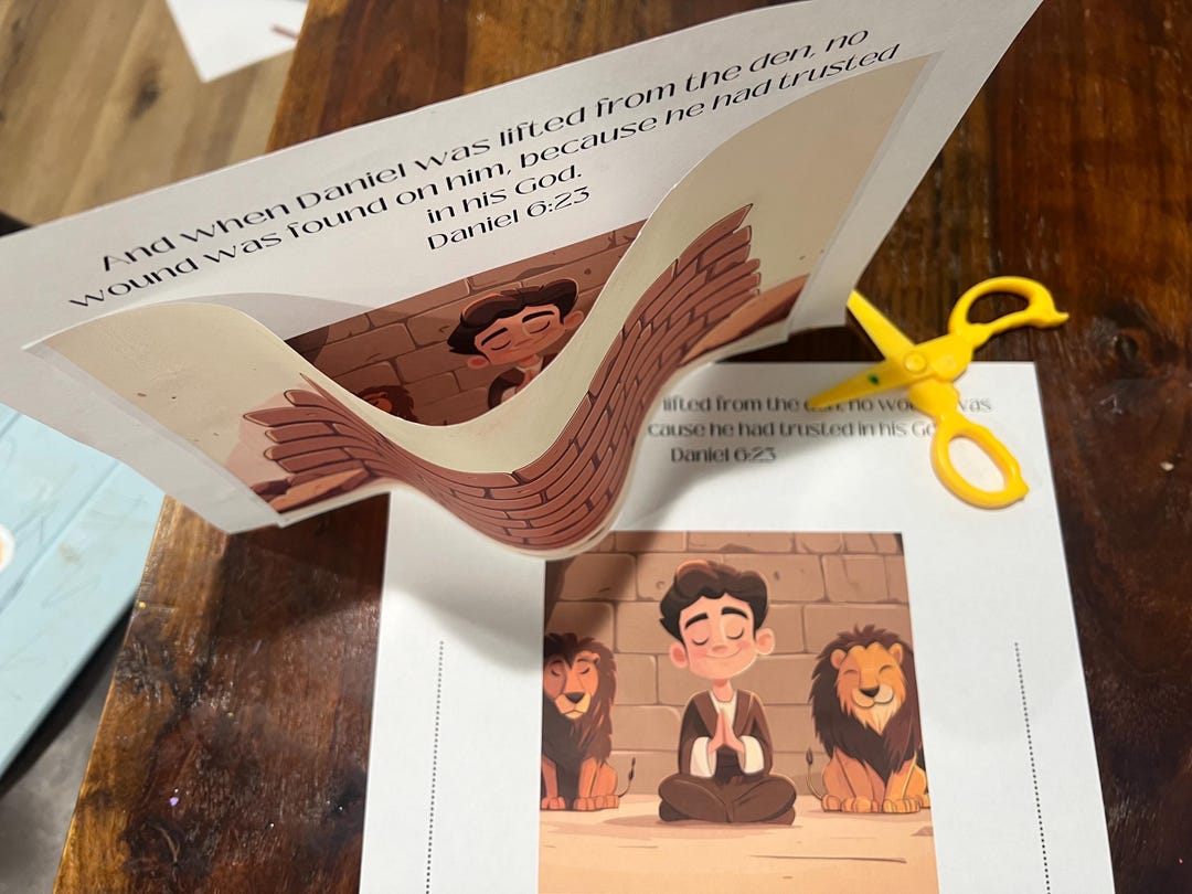 Bible Craft Daniel in Den Printable for Kids; Sunday School Activities ...