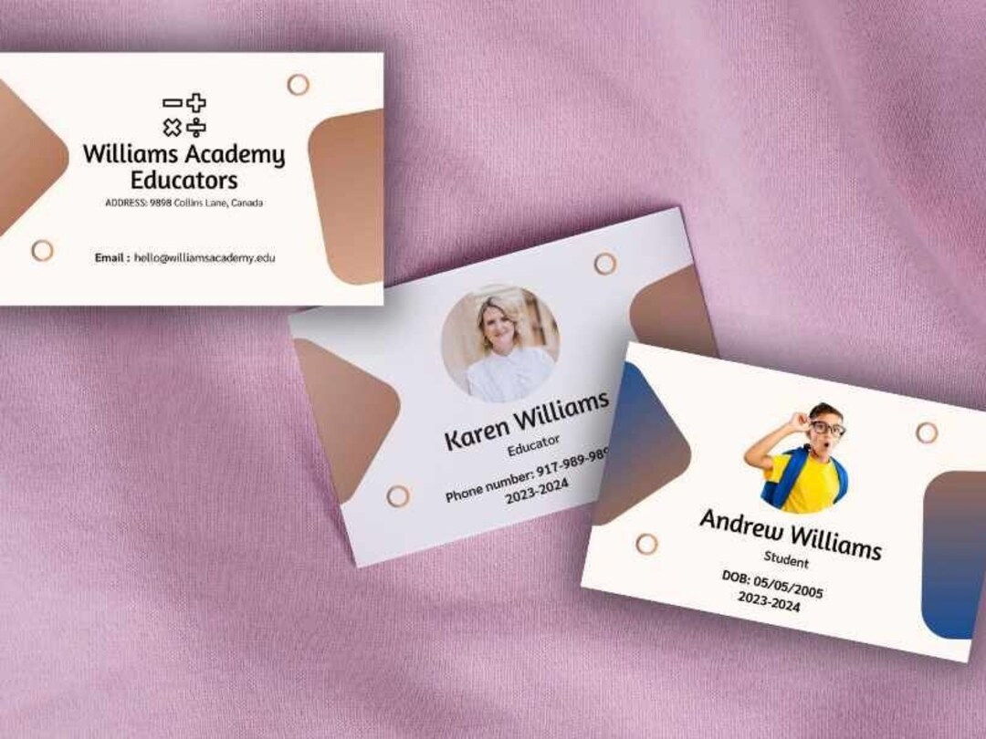 Student Teacher Homeschool ID Card Template EDITABLE Printable Digital ...