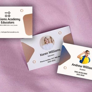 Student Teacher Homeschool ID Card Template EDITABLE Printable Digital ...