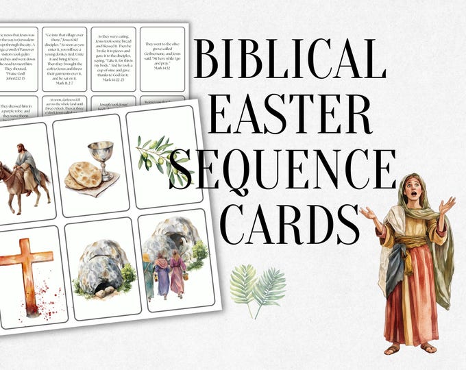 Easter Bible Story Sequence Cards Printable for Kids; Sunday School ...