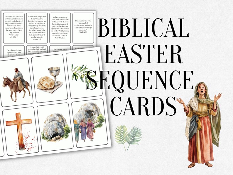 Easter Bible Story Sequence Cards Printable for Kids; Sunday School ...