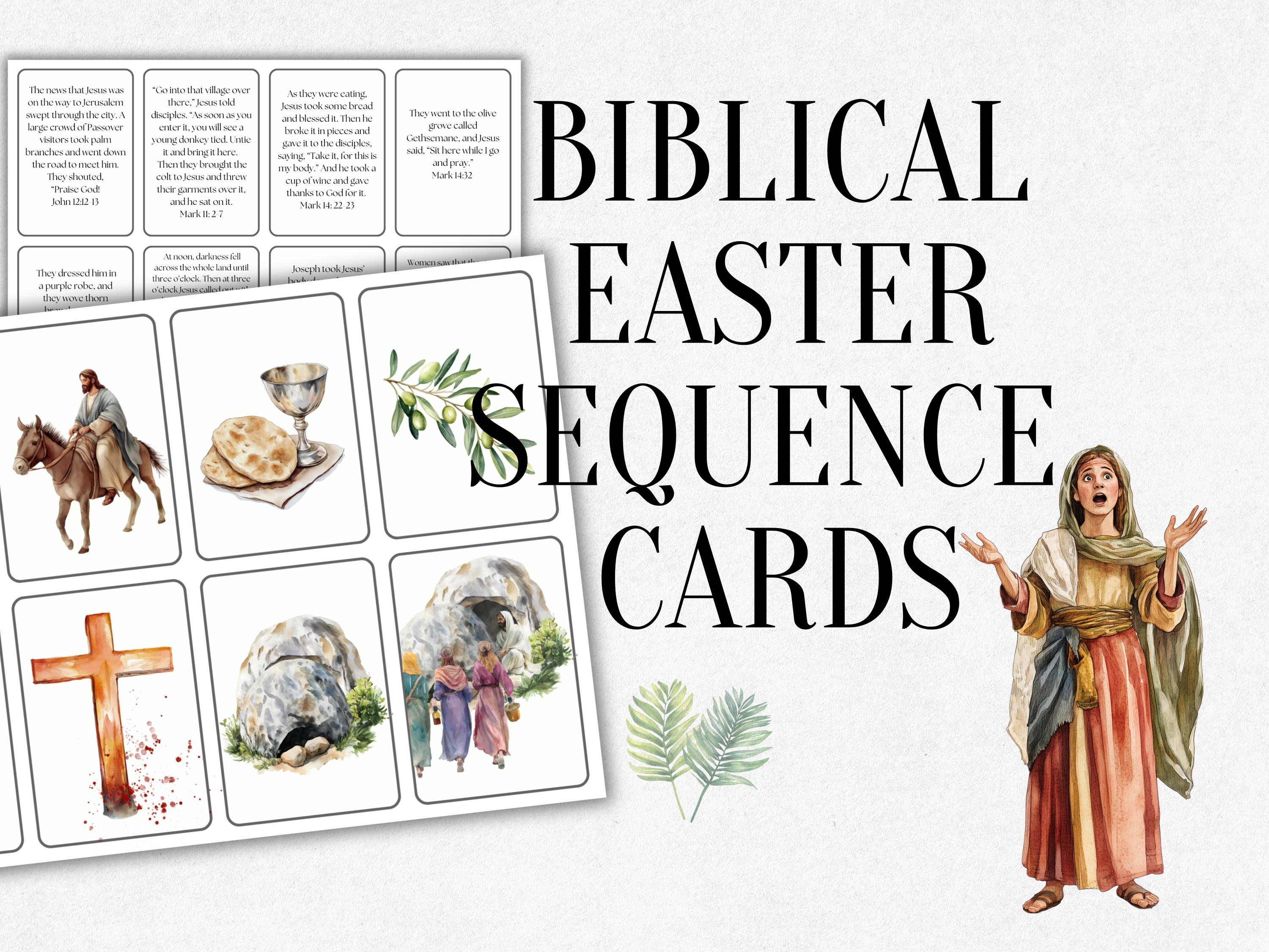 Easter Bible Story Sequence Cards Printable for Kids; Sunday School ...