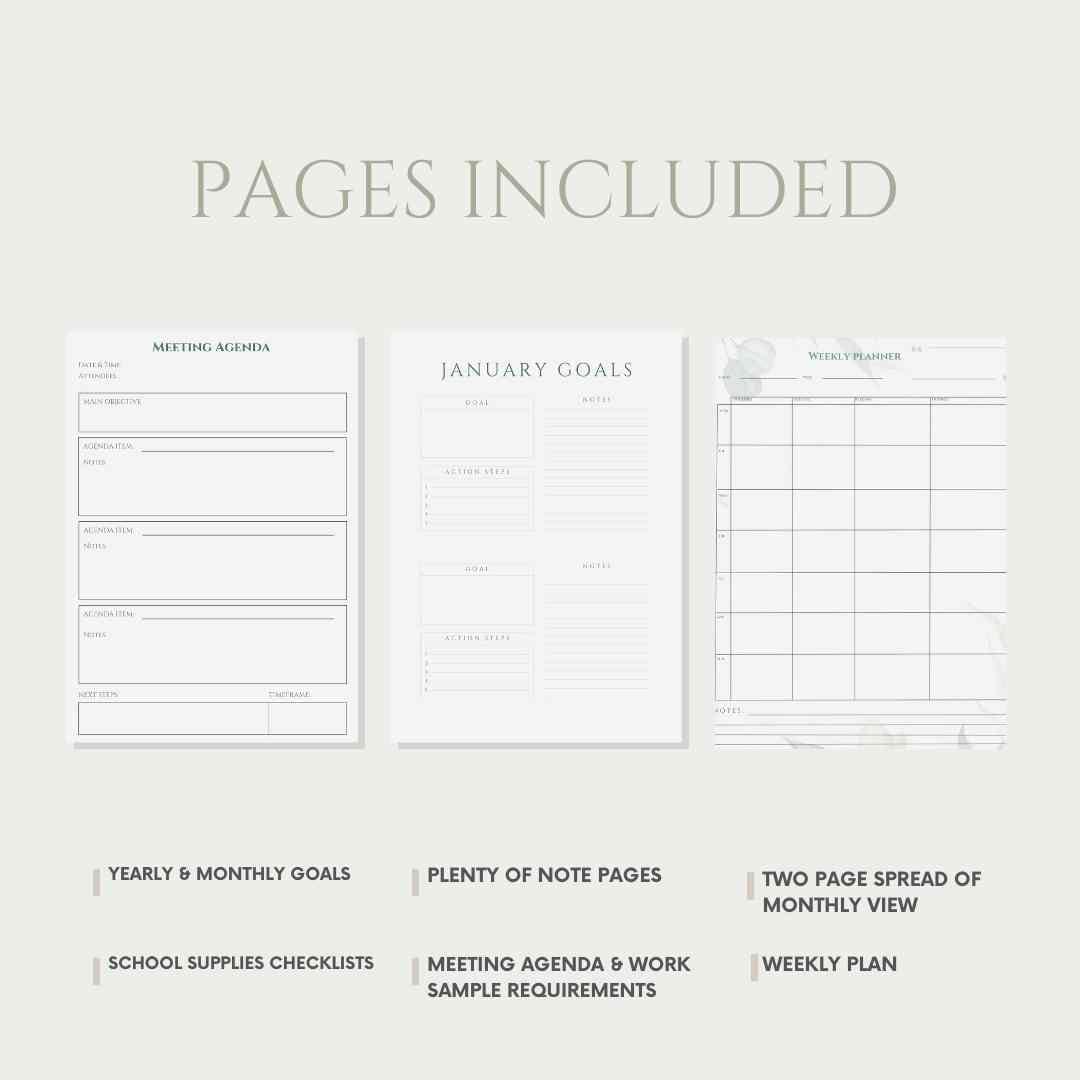 Printable Homeschool Planner Family Moms Agenda Lesson Plan, Project ...