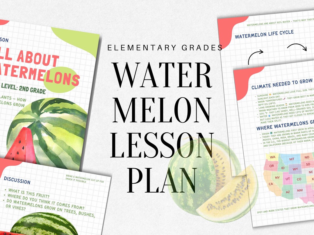 Watermelon Life Cycle Printables: 2nd Grade Science, Homeschool Unit ...