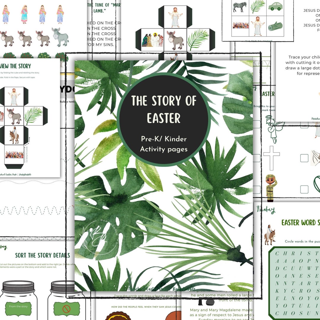 Easter Story Activity Pack: Bible Learning for Preschoolers (printable ...