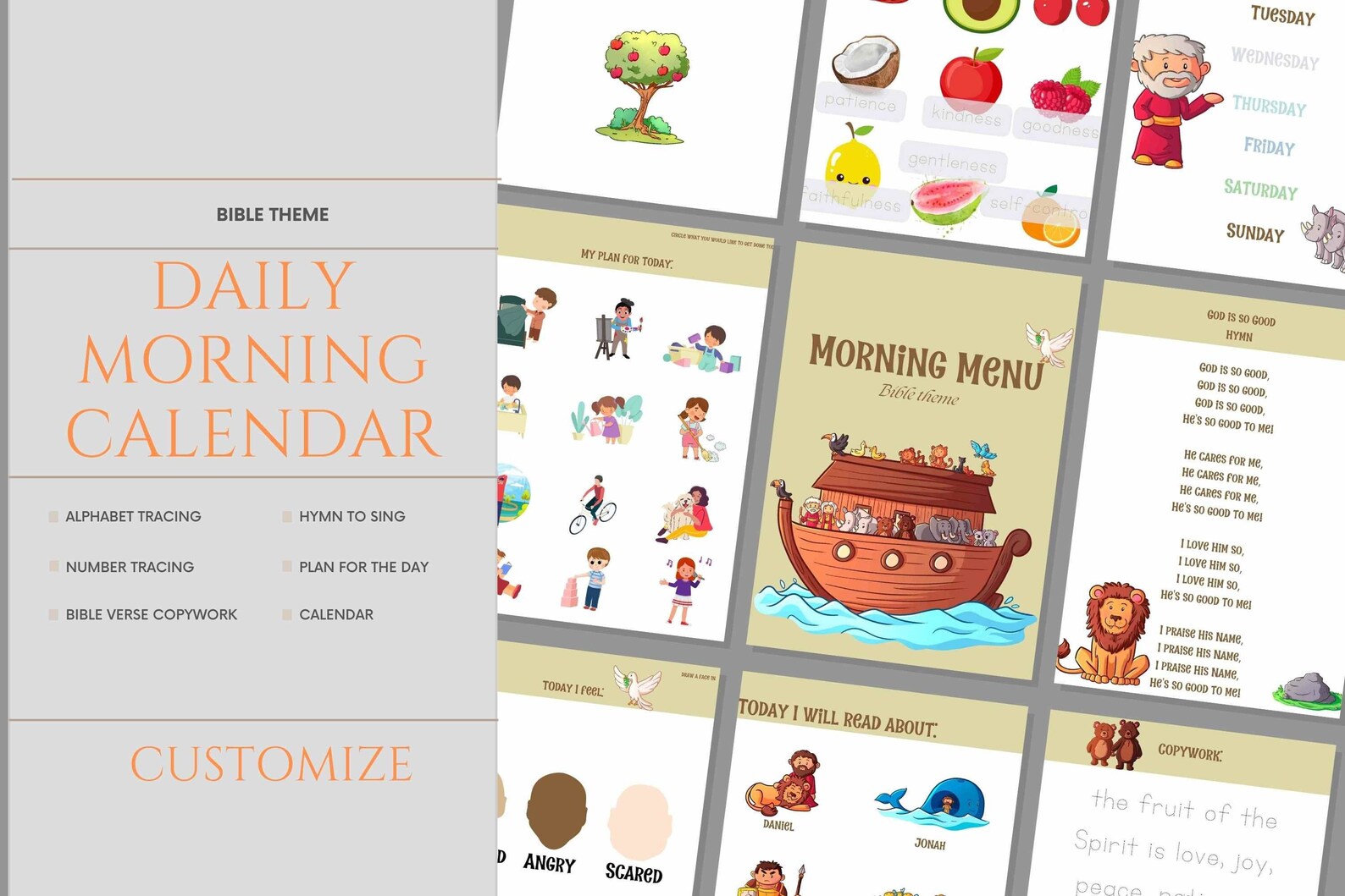 Bible Worksheets Morning Menu Activities: Homeschool Curriculum Planner ...