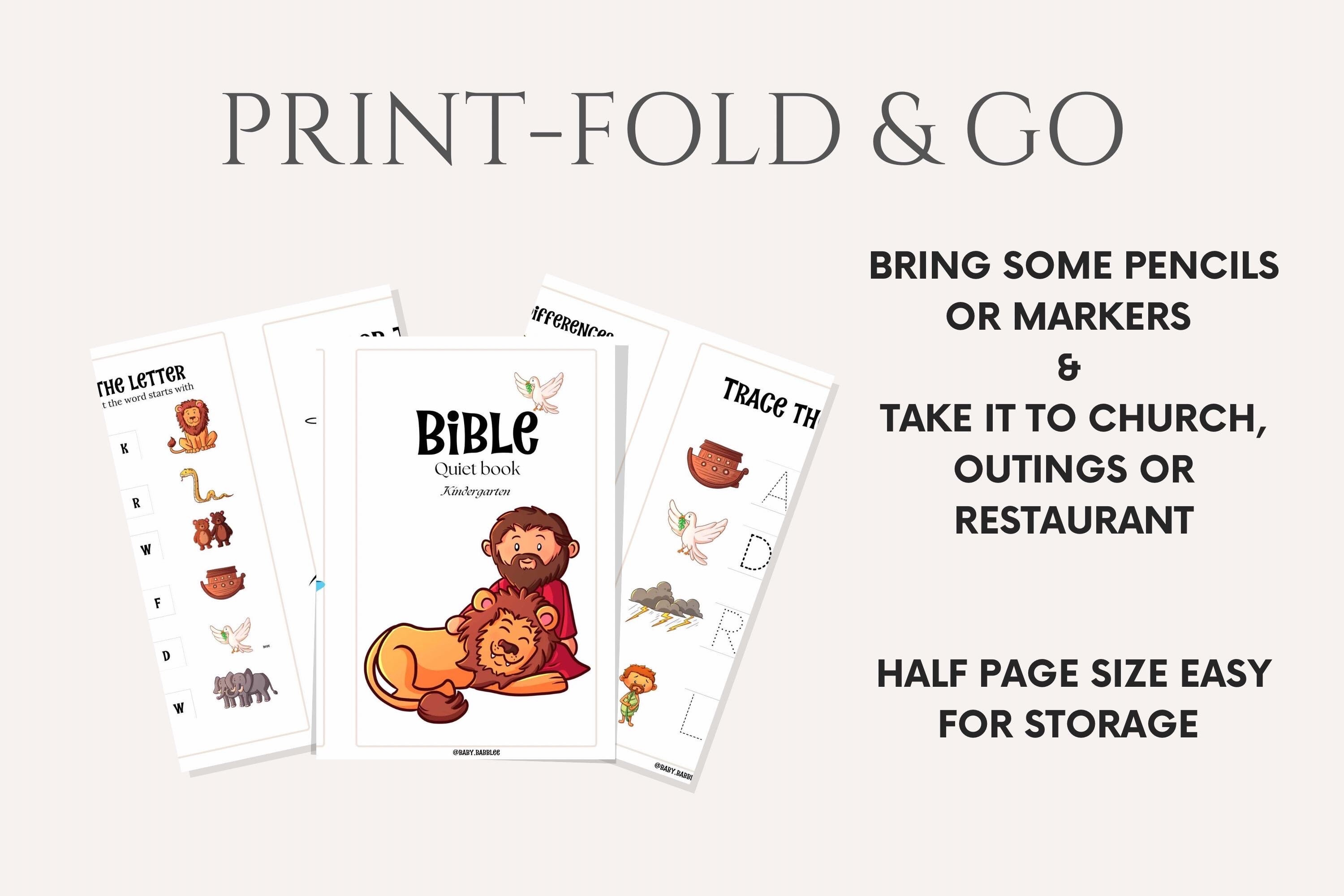 Bible Quiet Book: Kindergarten Kids Printable Busy Book Montessori ...