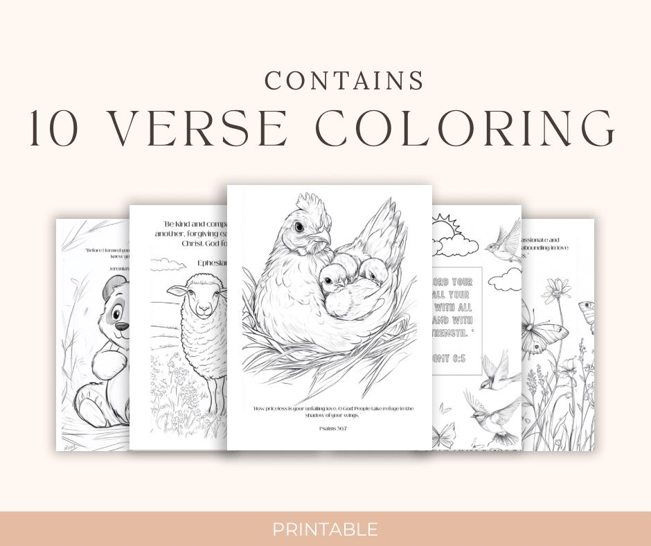 Bible Verses Coloring Pages for Kids; Printable Sunday School ...