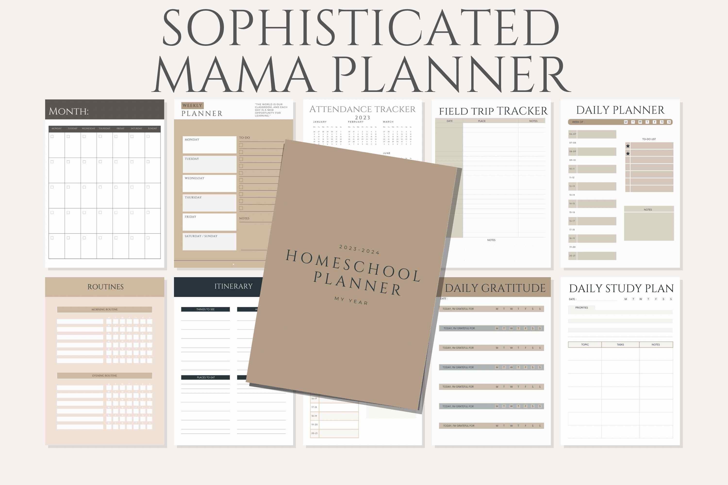 Printable Homeschool Planner, Moms Planner, Undated Calendar, Lesson ...