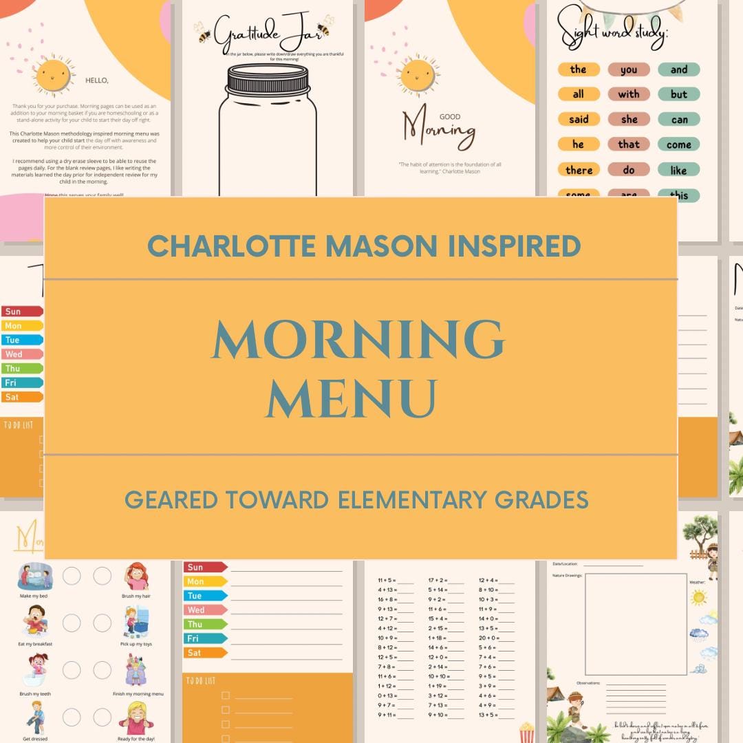 Morning Time Pages for Elementary Grades Inspired by Charlotte Mason ...