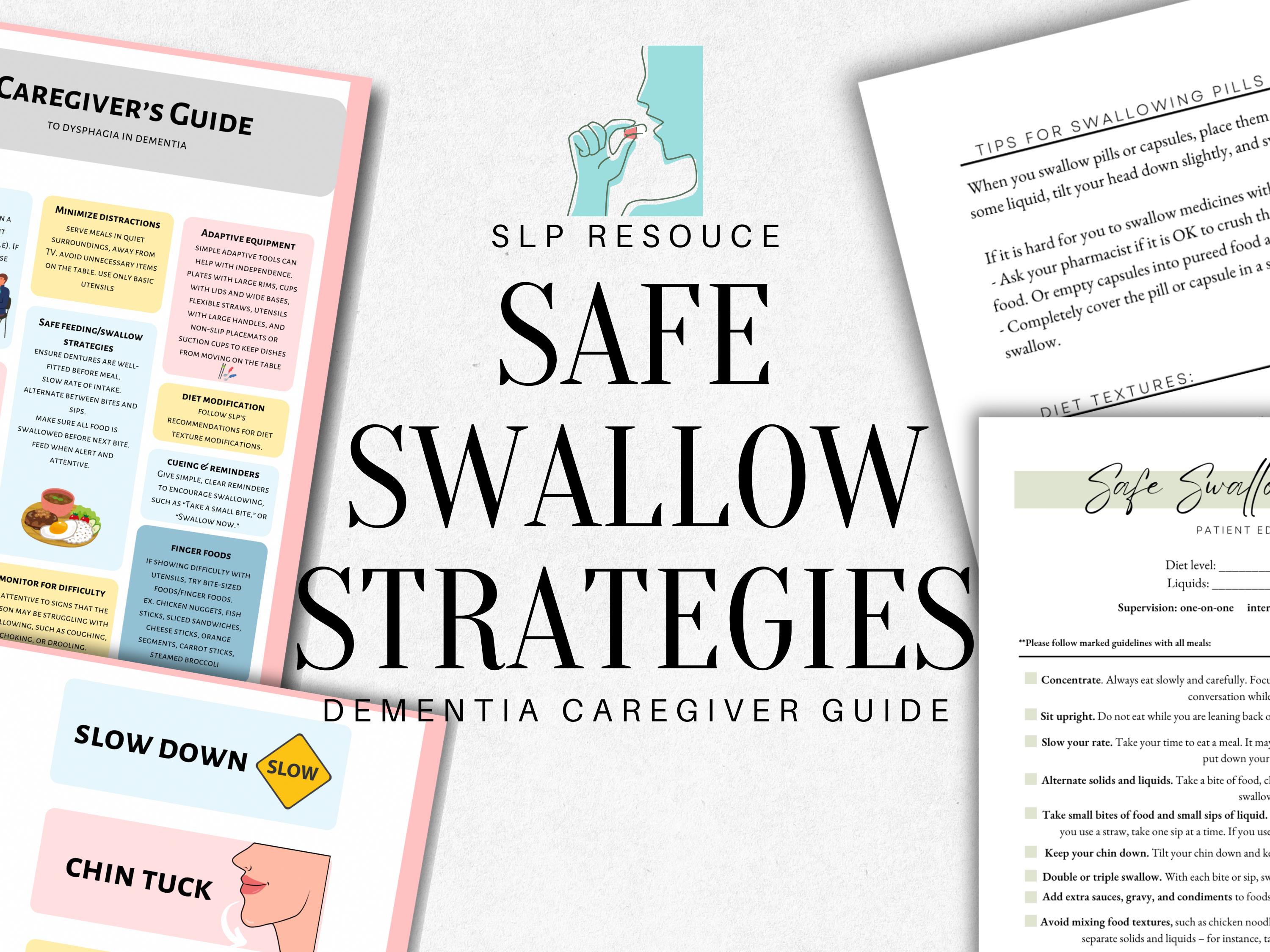 Dysphagia Safe Swallow Strategies: Dementia Caregiver Guide Education ...
