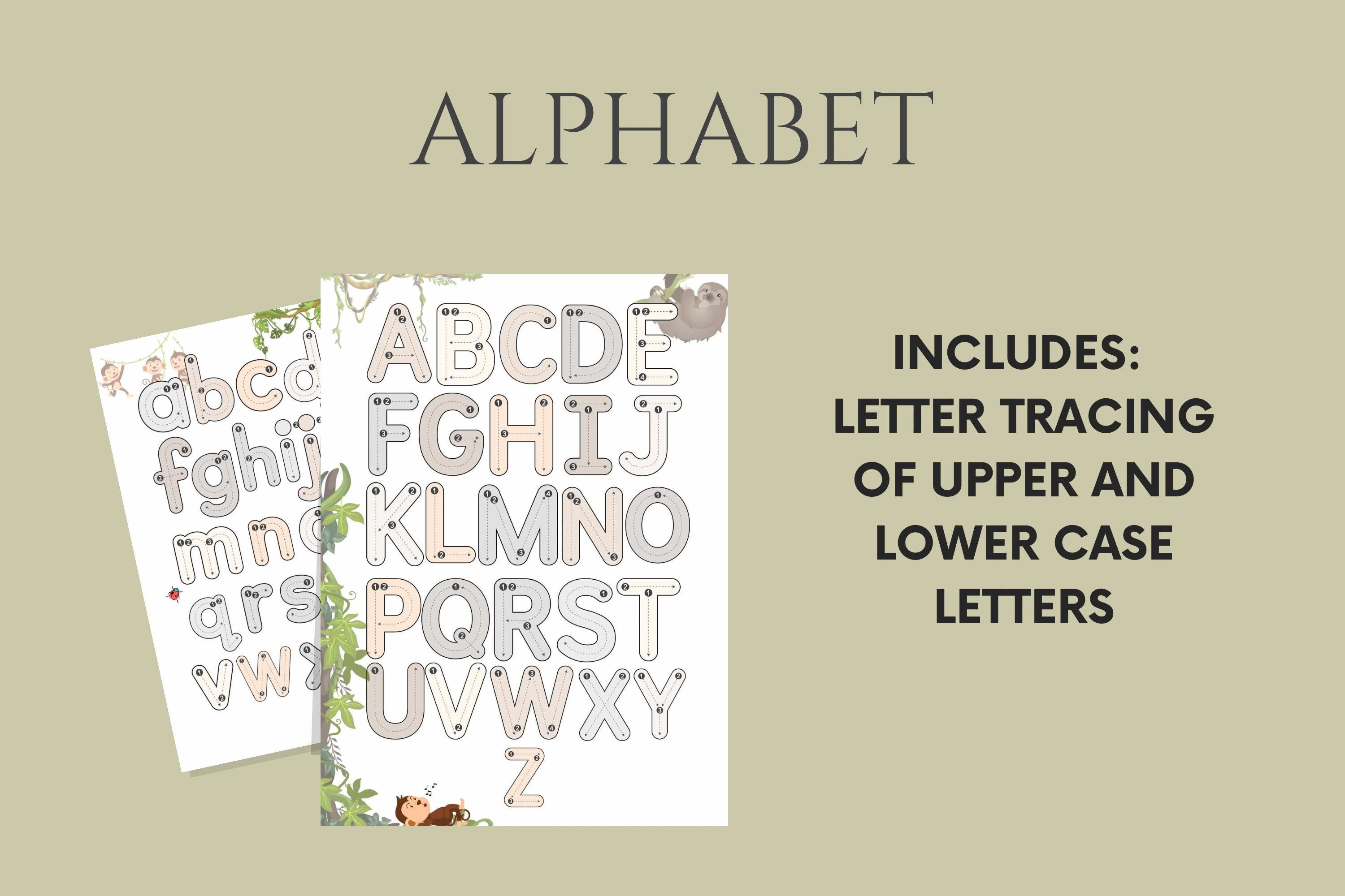 Alphabet Tracing Worksheets Printable Letter Board Homeschool - Etsy