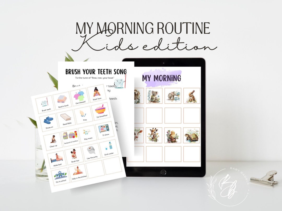 Morning Visual Schedule for Kids Montessori Activity Routine - Etsy