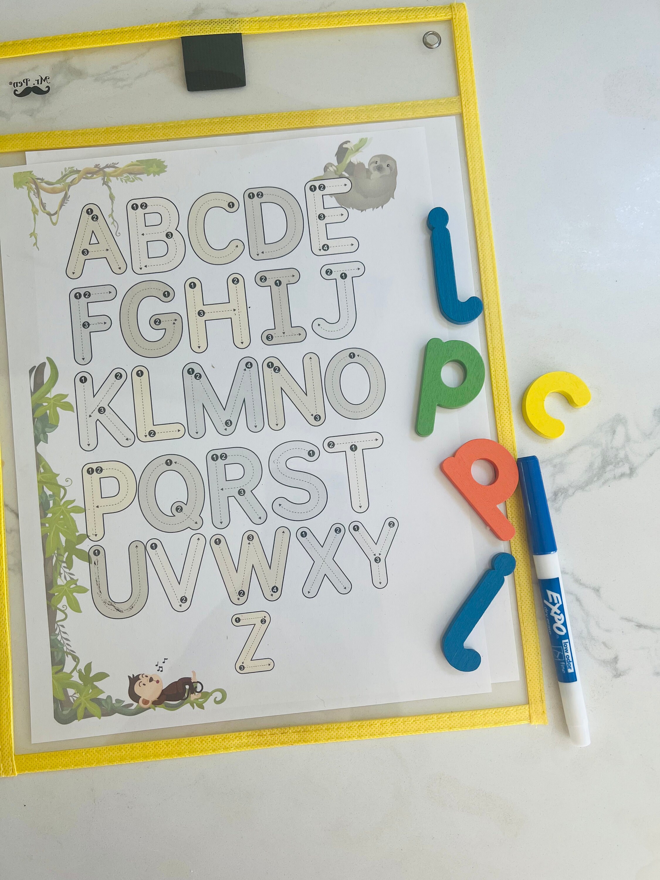 Alphabet Tracing Worksheets Printable Letter Board Homeschool - Etsy