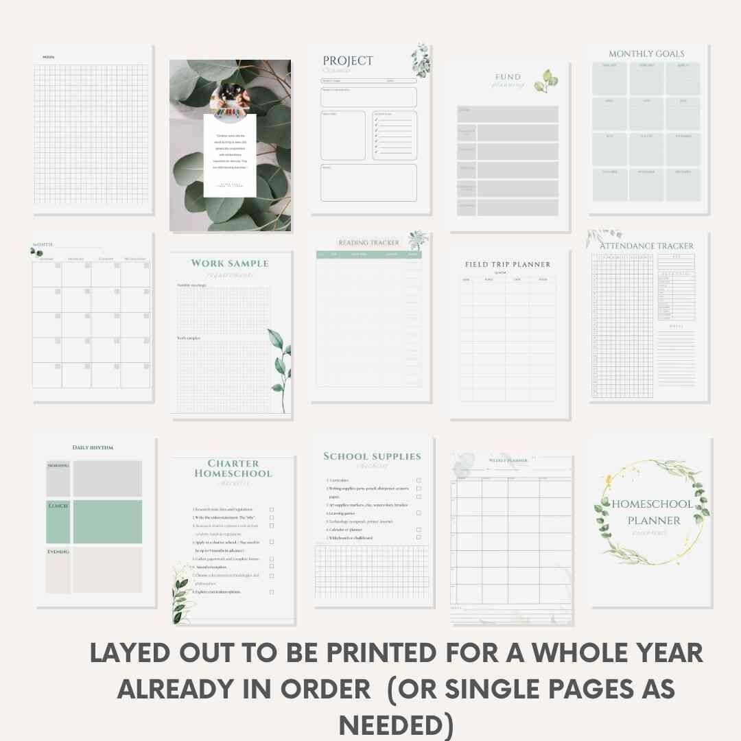 Printable Homeschool Planner Family Moms Agenda Lesson Plan, Project ...