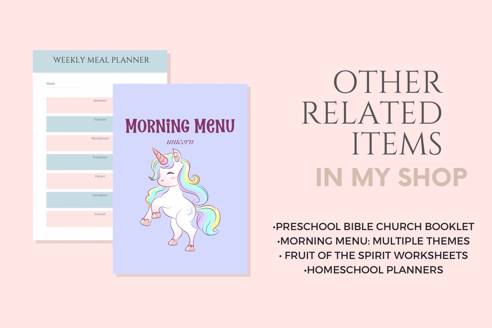 Morning Menu Homeschool Printables Activities: Homeschool - Etsy