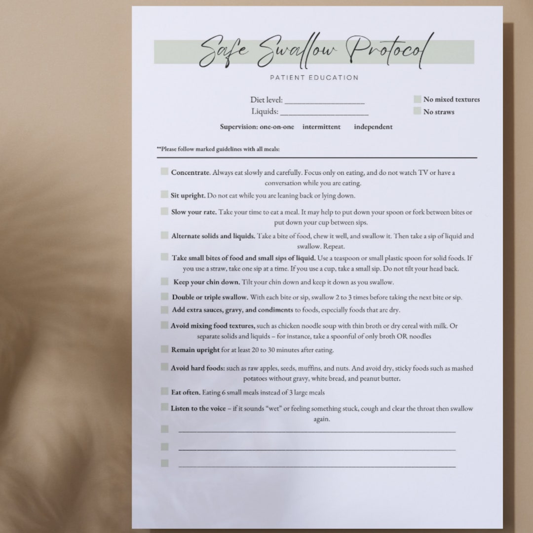 Patient Education Dysphagia Therapy Medical Speech Therapy - Etsy