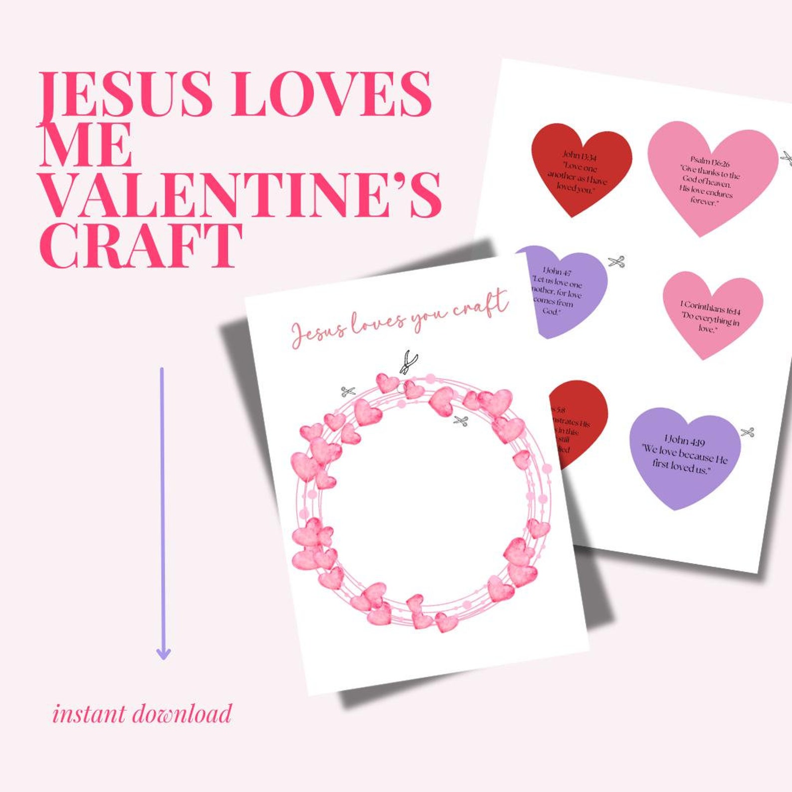 Jesus Loves You Craft Printable: Valentine's Day Bible Craft Activity ...