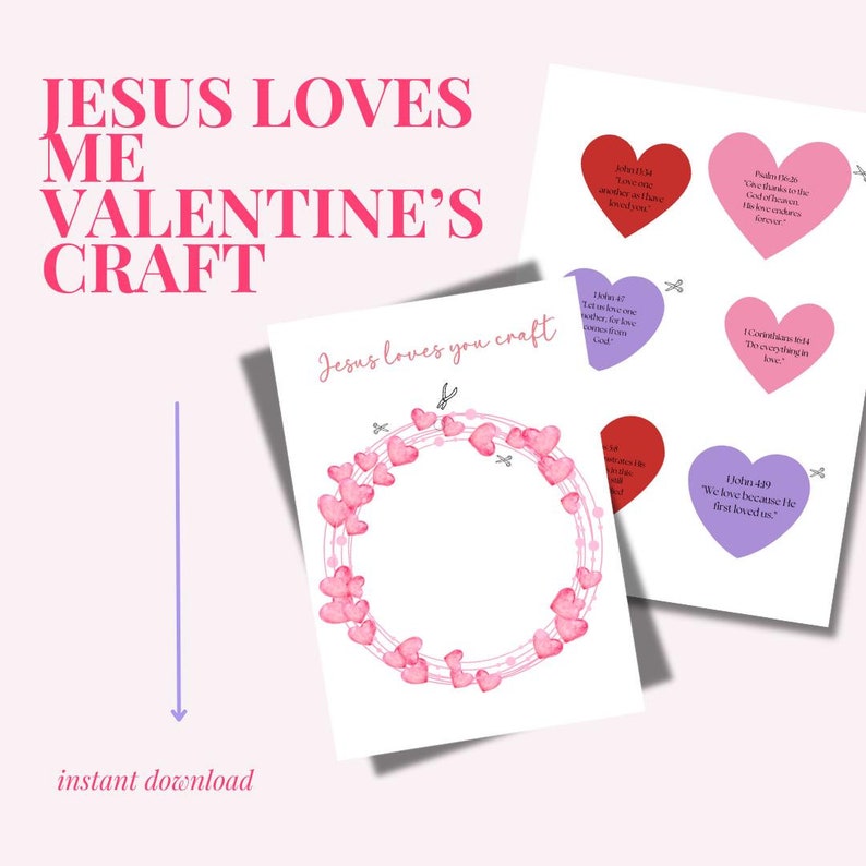 Bible Craft Jesus Loves You Craft Printable for Kids; Sunday School ...