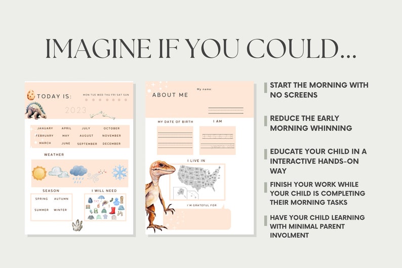 Homeschool Printables Dinosaurs Morning Menu Activities: Homeschool ...