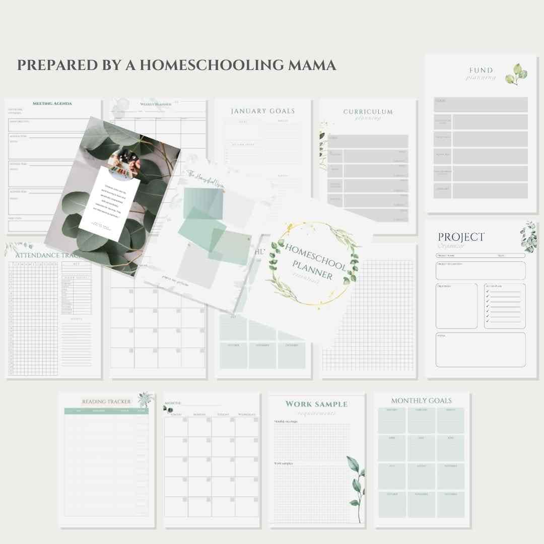 Printable Homeschool Planner Family Moms Agenda Lesson Plan, Project ...